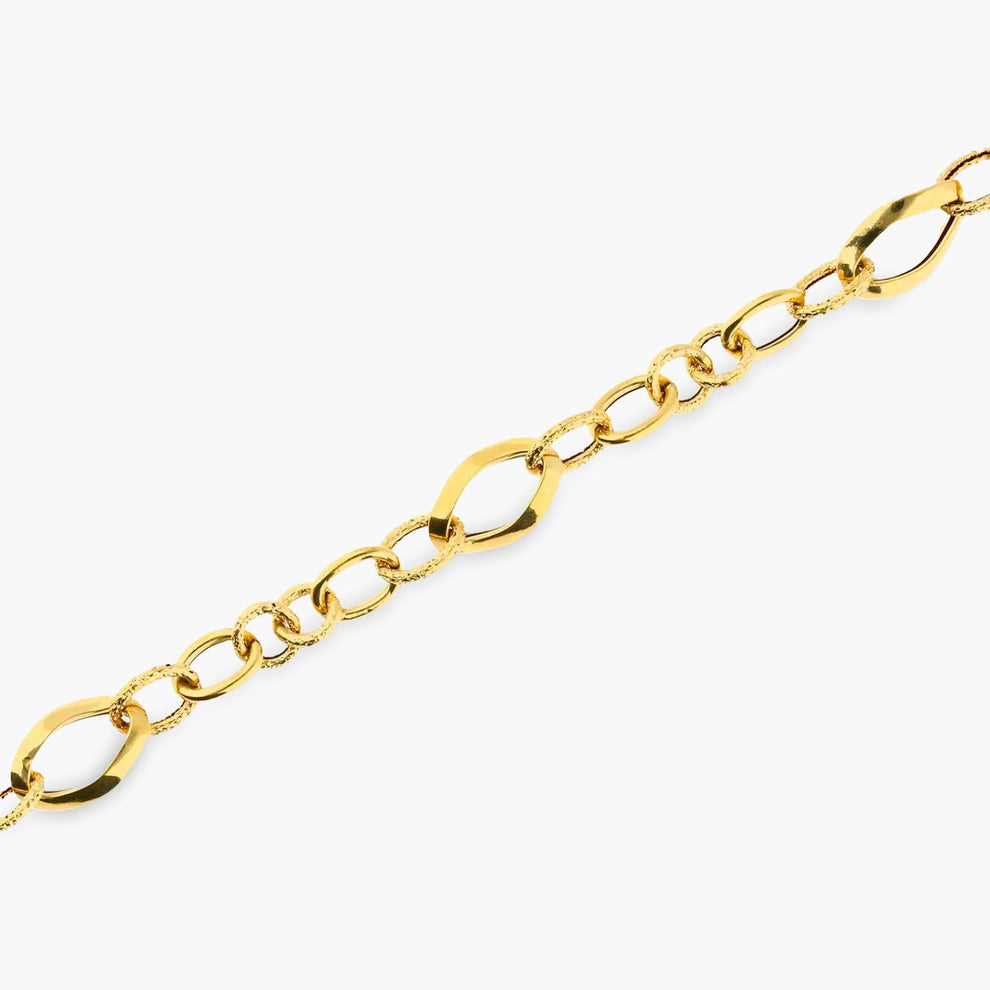 18ct gold bracelet ring links 19 cm | JOSE LUIS Joyerías